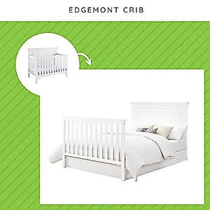 Full Size Conversion Kit Bed Rails for Baby Relax Collins, Colton, Edgemont, Hathaway & Miles Cribs - White