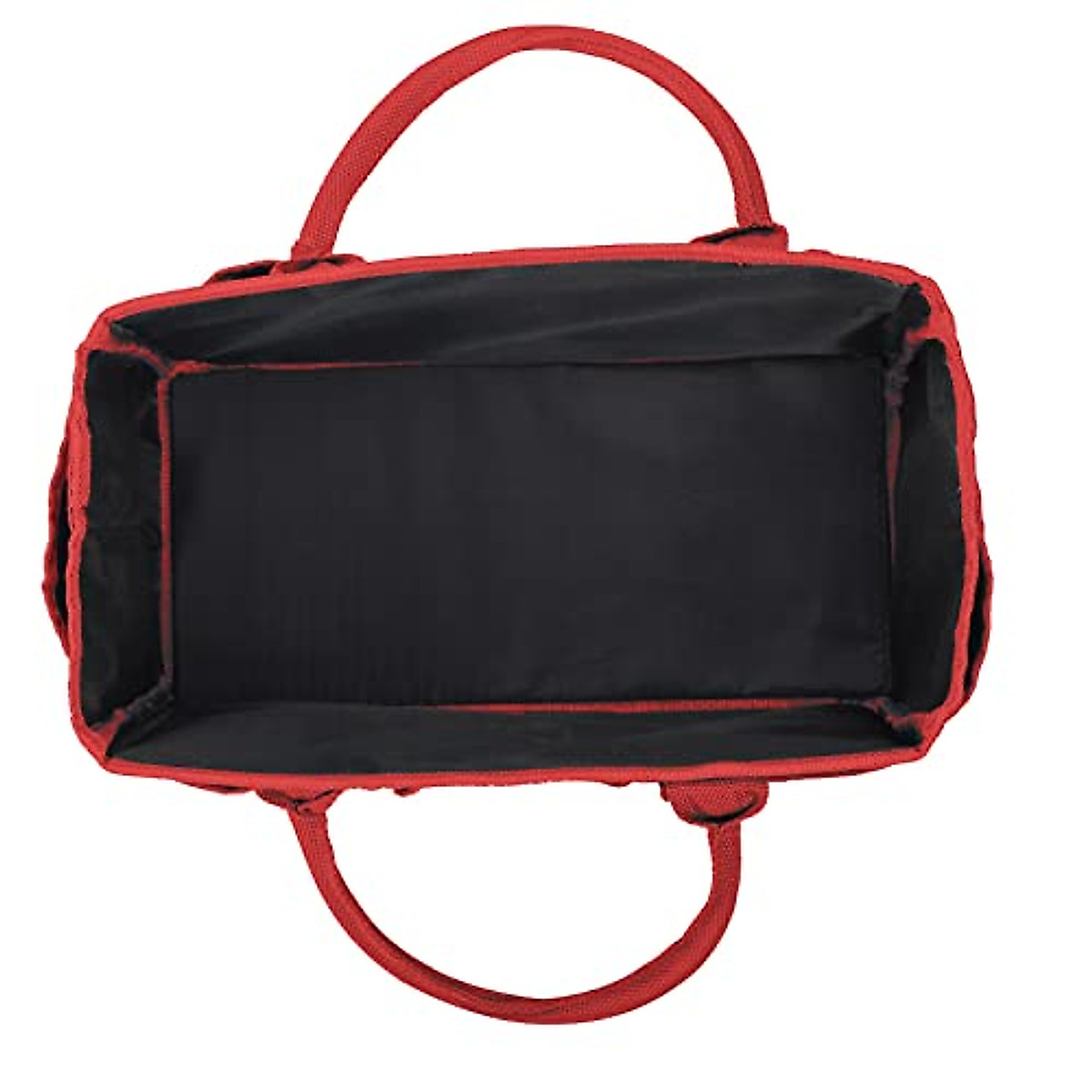 JJRING Craft and Art Organizer Tote Bag - 600D Red Nylon Fabric Art Caddy with Pockets - for Art, Craft, Sewing, Medical, and Office Supplies Storage