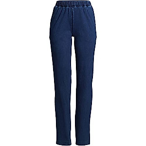 Lands' End Womens Sport Knit Denim Pants Medium Indigo Petite X-Large