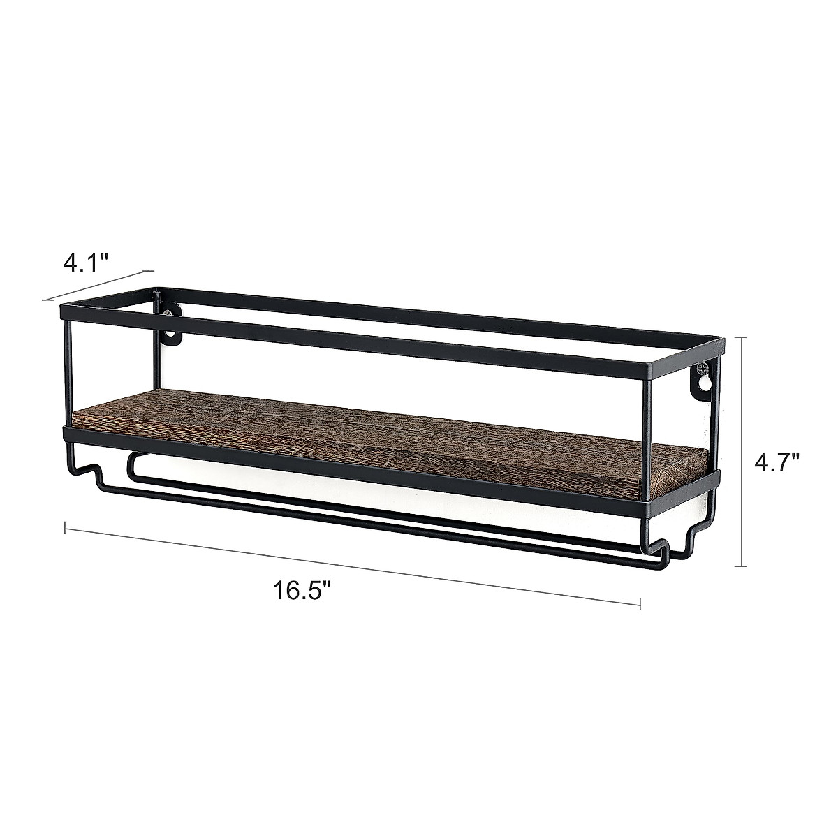 Mkono Wall Mounted Wine Rack - Bottle & Glass Holder Wood Rustic Floating Racks with Stemware Hanger Modern Plants Photos Wine Bottles Display Wall Storage Shelf for Kitchen Dining Room Home Bar