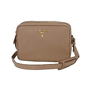 Prada Crossbody Bag Handbag For Women - Beige Vitello Phenix Leather Double Zip Crossbody Bag 1BH079 Bags For Women