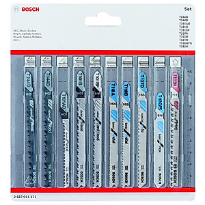 Bosch Professional 10-Piece Set Jigsaw blades set (for wood and metal, accessories for jigsaw with T-shank mounting)