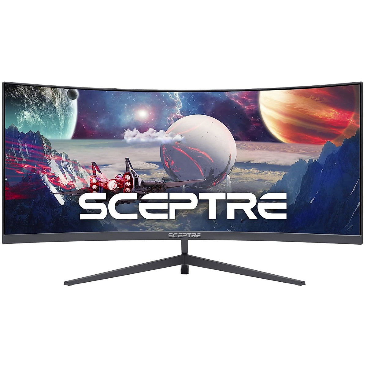 CYBERRPOWERPC Gamer Xtreme VR Gaming PC, Black & Sceptre 30-inch Curved Gaming Monitor 21:9 2560x1080 Ultra Wide Ultra Slim HDMI DisplayPort up to 200Hz Build-in Speakers, Metal Black (C305B-200UN1)