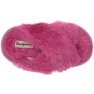 Dearfoams unisex child Slide Slipper, Pink Polish, 1 Big Kid US