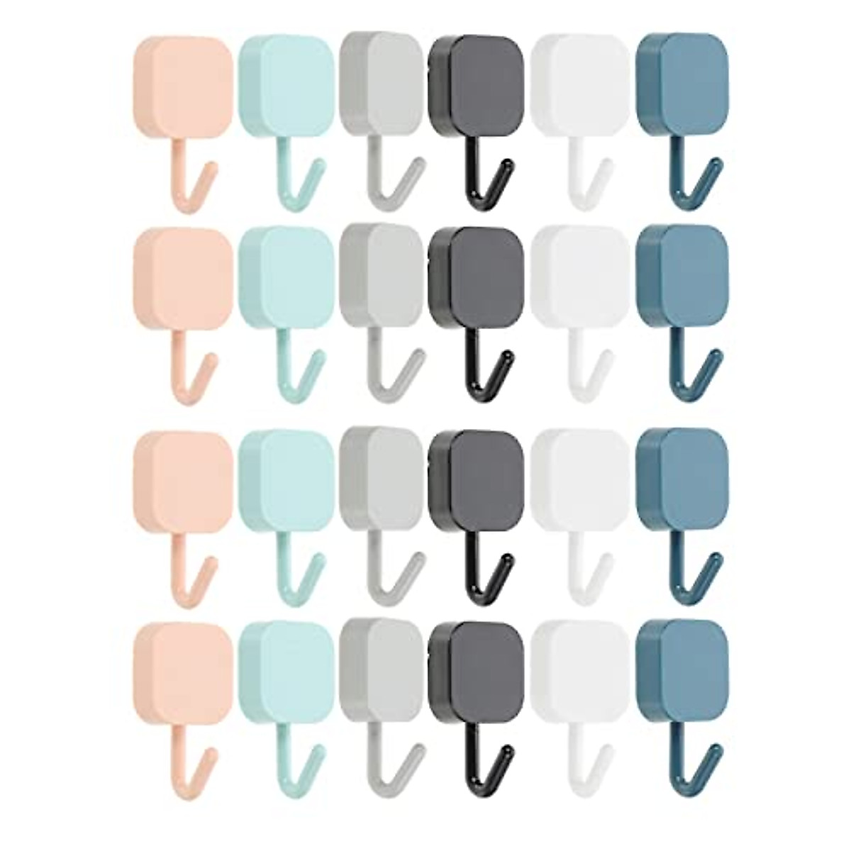 Homoyoyo 60pcs Sticky Key Holder Hooks Entryway Coat Xcm Self Hangers Heavy Office for Nail Hanging Hallway Utility Multipurpose Towel Square Bags Coats Bathroom Hat on No Drilling Wall