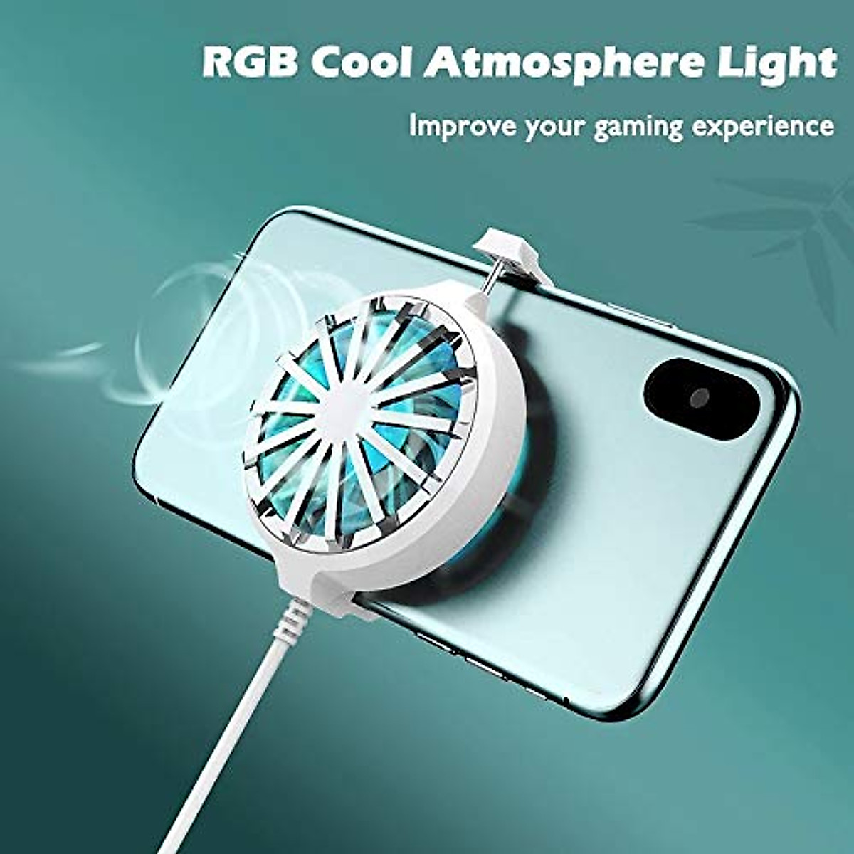 JYXDKD Portable Fan Cooling Mobile Phone Cooler RGB Light Adjustable Wind Speed Gamepad Radiator Holder