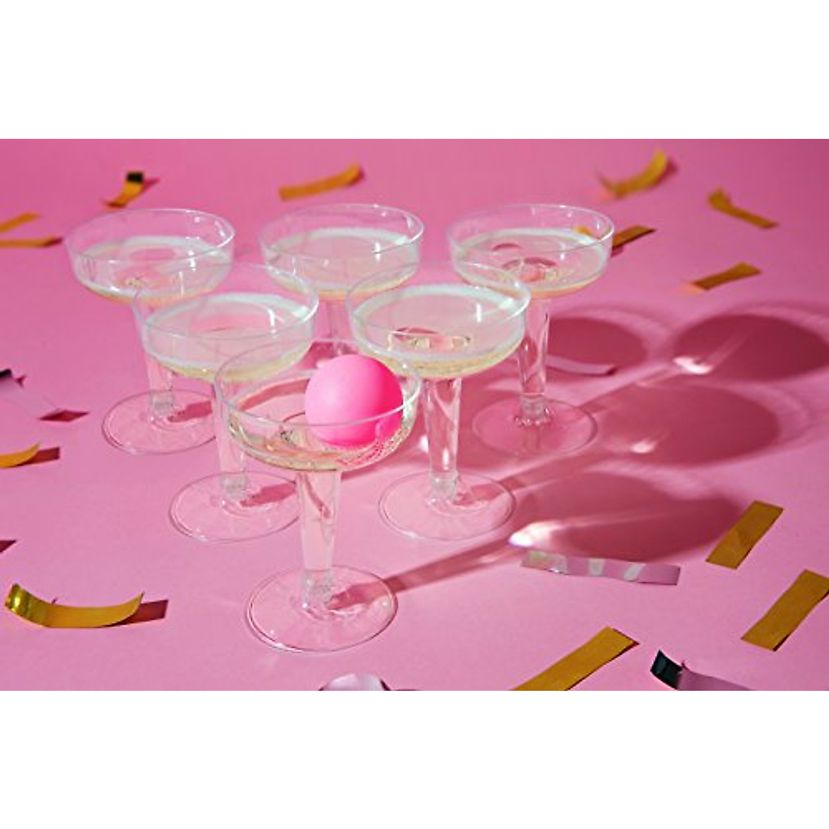 Talking Tables Prosecco Adult Drinking Includes Glasses & Ping Pong Balls | Games for Bachelorette Party, Girls Night, Birthday, Bridal Shower, NYE, Cham, 12 Glasses
