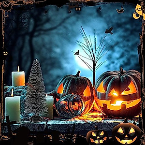 12 Pieces Christmas Village Trees Tabletop Mini Snow Model Frost Bottle Brush Trees Halloween Winter Tabletop Displays Miniature Village Christmas Decor Accessory Figurine(Classic Style)