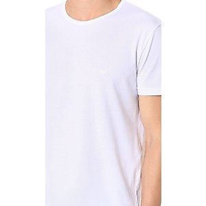 Emporio Armani Men's Cotton Crew Neck T-Shirt, White, Large