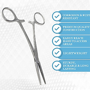 Dog Pet Ear/Nose Hair Puller Grooming Hemostat Locking Forceps Pliers, 5.5" (14cm), Straight