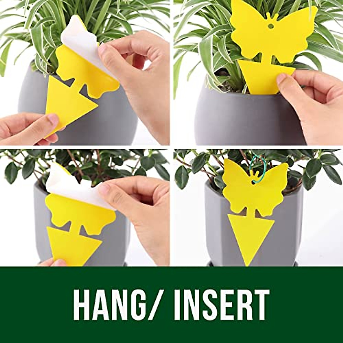 Garsum Gant Traps for Indoors,Fruit Fly Bugs Trap, Yellow Sticky Fungus Knit Killer for Houseplant,Mosquito, Flying Insert, White Flies,18 Pack
