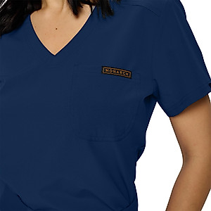 Monarch Uniforms Womens Scrub Top One Pocket Tuck in Scrub Top for Women (Navy) XL