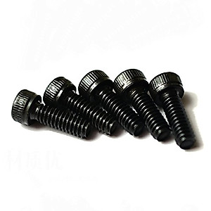 M1.4 Alloy Steel Hex Socket Head Cap Screws,12.9 Grade,Full Thread,Metric,Knuled Head Bolt Black 50pcs (M1.4 x 12mm)