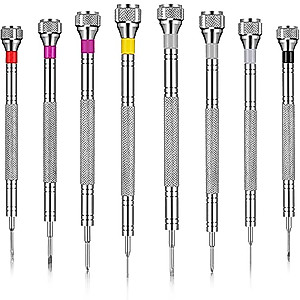 8 Pieces Precision Screwdriver, Jewelers Screwdriver Set, Watch Repair Screwdriver Set 0.6-1.6 mm, Micro Screwdriver for Watch Repair, Eyeglasses Repair, Jewelry Work, Electronics Repair
