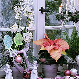 Toddmomy 24pcs Easter Egg Tree Branches Flower Picks Floral Arrangement Easter Egg Ornament for Easter Wreath Tree Garden Decoration