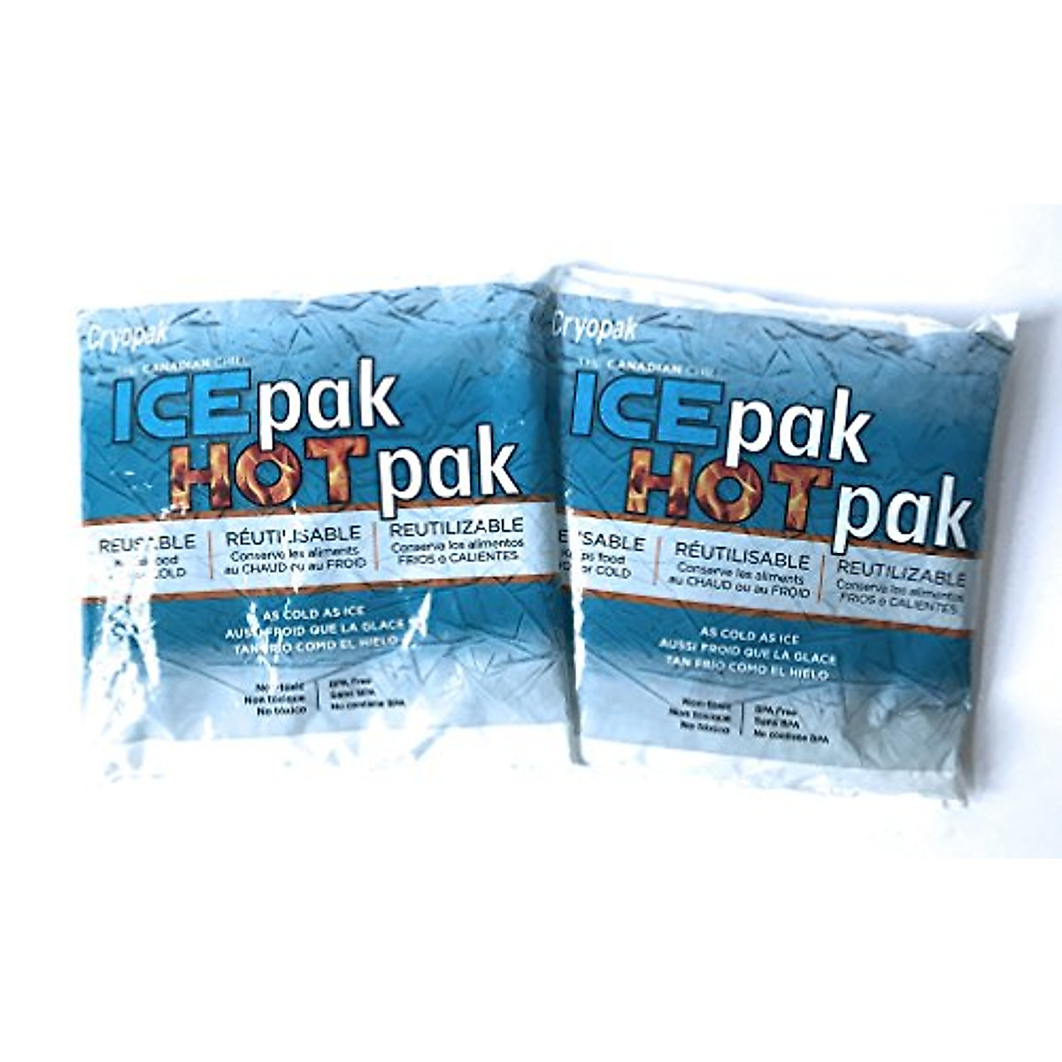 Cryopak Reusable Soft Ice Packs - Pack of 2 Large Size Ice Packs For Lunch Boxes, Coolers and More - Hot and Cold - GREAT VALUE