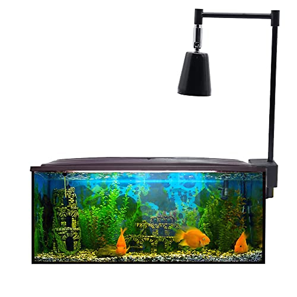 Reptile Heat Lamp Turtle Lights with Clip 360°Rotatable Basking Lamp Dimmable Switch Metal Stand with 25W/50W UVA UVB Full Spectrum Basking Spot Light, for Aquarium Fish Tank Reptile Amphibians Pets