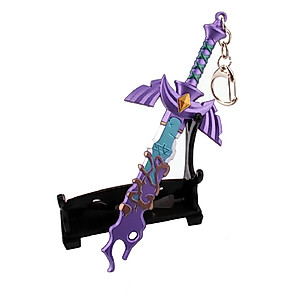 MEETCUTE Decayed MasterSword Keychain Latest,Cool Sword Key Ring for Men and Women Legend of Zeld the Tears Kingdom MasterSword Key chain Cosplay Accessories - Purple