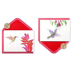 Papyrus Blank Cards with Envelopes, Watercolor Hummingbirds (20-Count)