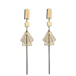 Geometric Triangle Earring Metal Simple Drop Dangle Earring Plating Gold Black Bohemian Dangling Costume Earring For Women Bar Party Fashion Jewelry (Cube)
