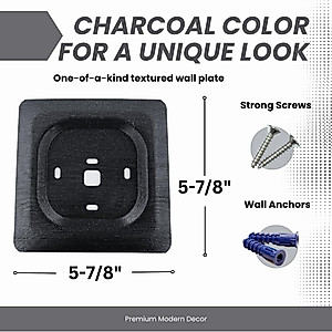 Charcoal Square Wall Plate for Ecobee Smart Thermostat Enhanced and Premium Cover Trim Backplate