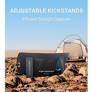MARXON Solar Panel XP200, 200 Watt Portable Solar Panel, High-Efficiency Solar Panel, Foldable Solar Panel with Adjustable Kickstand, Waterproof and Dustproof Design Perfect for Camping, RV Trip