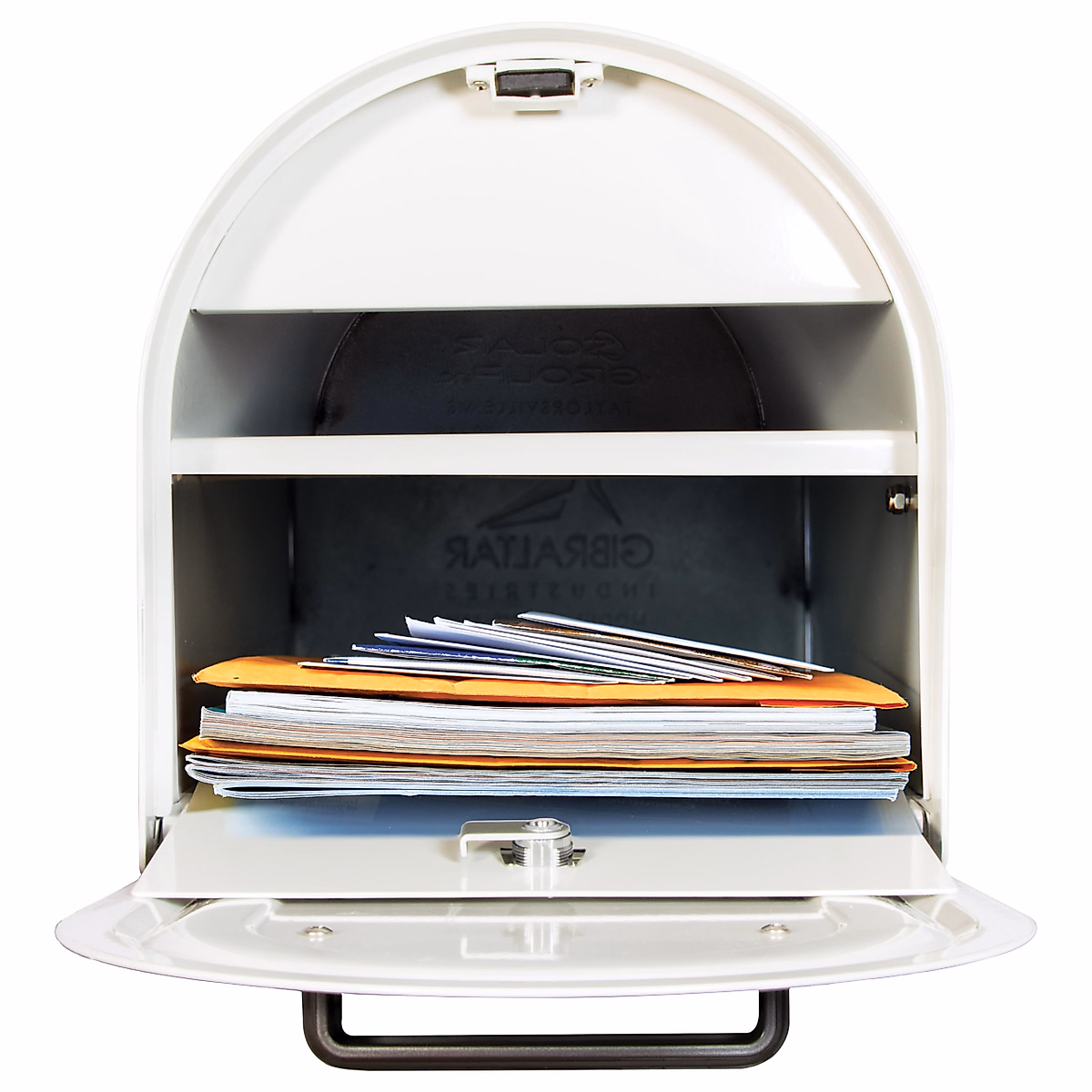 Architectural Mailboxes Reliant Galvanized Steel, Locking, Post Mount Mailbox, Compatibility Code C, MB981WAM, White, Large Capacity