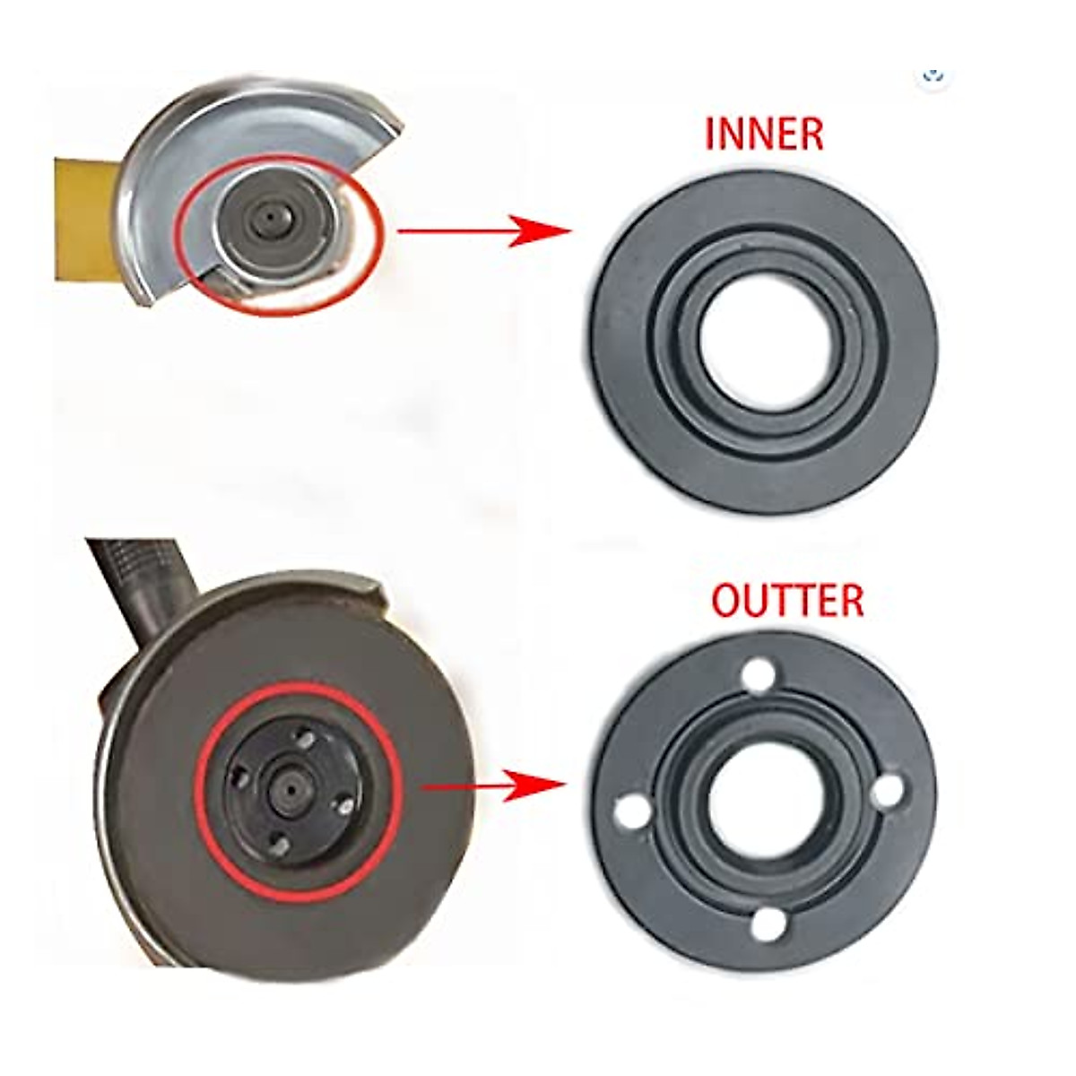 Angle Grinder Wrench Grinder Spanner Wrench Grinder Flange Nut 5/8-11 4 PCS Compatible with Dewalt Milwaukee Metabo Makita Grinder Parts Bosch Ryobi Black Decker