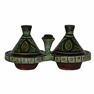 Moroccan Handmade Tagine Double Spice Holder seasoning Container