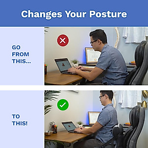 Lifted Lumbar: Doctor-Developed Adjustable Back Seat Cushion for Chairs, Couch, Driving - Lumbar Support Pillow for Office, Recliner - Ergonomic Pressure Relief and Enhanced Blood Flow