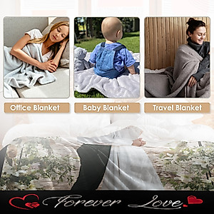 Aeekdook Custom Blanket with Picture, Picture Blankets Customized for Wedding Birthday Anniversary, Custom for Him Her, Picture Blankets Customized(1 Photo with Text)