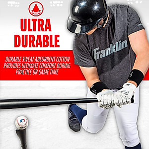 Franklin Sports MLB Wristbands - Xvent - Baseball + Softball - 4 inches - Breathable + Durable - Black/Grey,Black/Gray