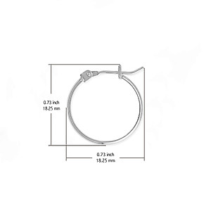 Boma Jewelry Sterling Silver 3/4 Inch Classic Snap Down Closure Hoop Earrings