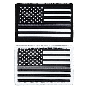 Great 1 Thin Grey-Gray Line American Flag Patch 2-Pack, Correctional Officer, 2x3 inch, Woven, Hook and Loop Fastener/Backing, Tactical Accessory for Clothing-Jackets-Hats-Backpacks