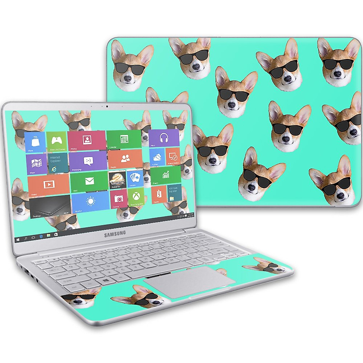 MightySkins Skin Compatible with Samsung Notebook 9 – Cool Corgi | Protective, Durable, and Unique Vinyl Decal wrap Cover | Easy to Apply, Remove, and Change Styles | Made in The USA