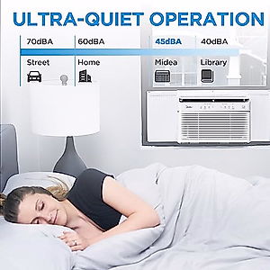 Midea 12000 BTU Smart Inverter Air Conditioner Window Unit with Heat and Dehumidifier – Cools up to 550 Sq. Ft., Energy Star Rated, Quiet Operation, Electronic Controls, Remote Control, White