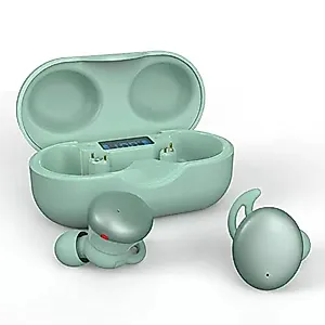 Green Sleep Earbuds Noise Cancelling for Sleeping Bluetooth Headphones Ultra Smallest Invisible Mini in-Ear Wireless Ear Buds with Mic Workout Waterproof Earpiece Stereo HiFi Sound for Android iOS