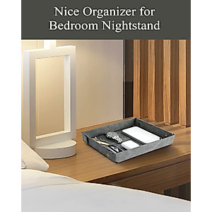 CASIRENA Faux Leather Valet Tray Organizer for Men - Catch-All Tray for Entryway Table Key, Wallet, Watch, Coin Change, Phone, Dresser EDC Dump Jewelry, Bedside Nightstand Desk-top Catchall Tray