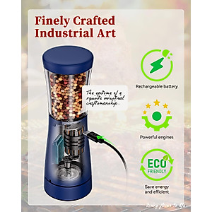 Electric Salt and Pepper Grinder Set with Storage Base, Stainless Steel Rechargeable Salt and Pepper Grinder Set with 4.5 oz Large Capacity, 1.8" Wide Mouth, Adjustable Coarseness, Ideal for Kitchen