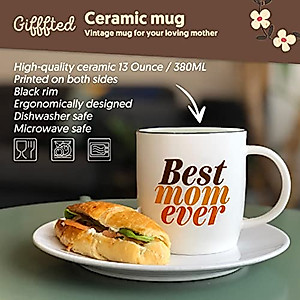 Triple Gifffted Worlds Best Mom Ever Coffee Mug & Socks Set for Mother, Gifts Ideas for Christmas,valentines, Mothers Day, Birthday, From Daughter and Son, Cool Mommy Presents, Ceramic Cup 380ml