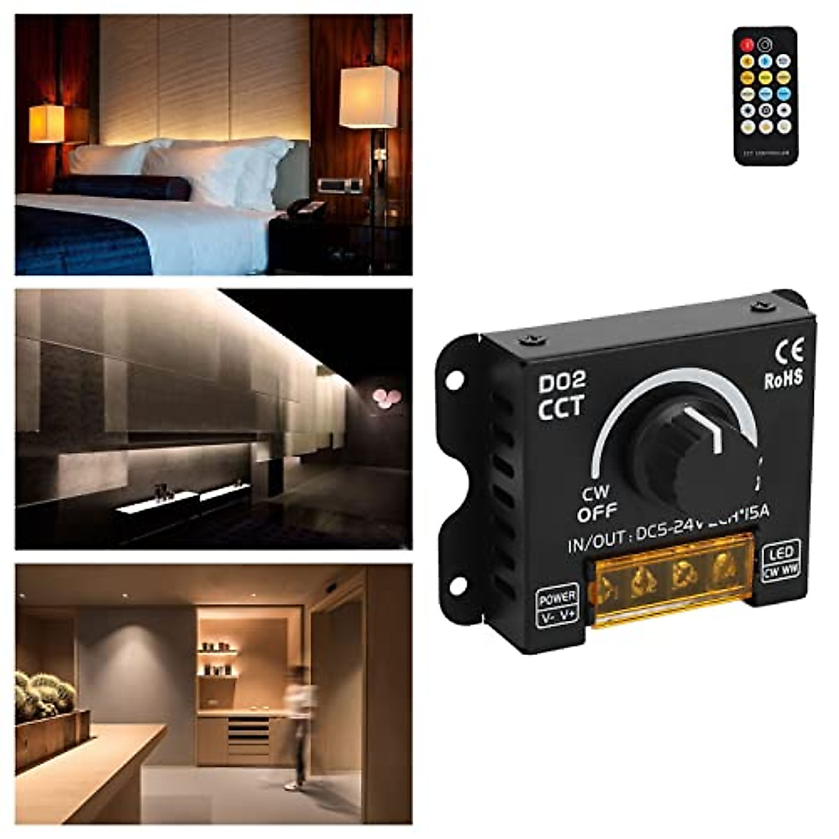 LED Dimmer, DC 5V24V LED Light Dimmer 2 Channel For Home For Bar