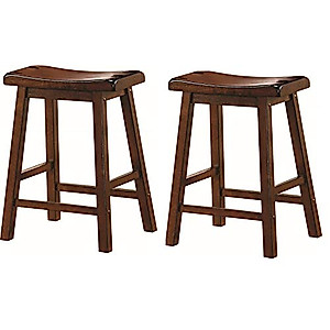 Coaster Home Furnishings Durant Coaster Wooden Counter Stools Chestnut (Set of 2) 24"Walnut