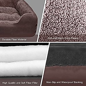 PUPPBUDD Dog Beds for Large Dogs, Rectangle Washable Dog Bed Comfortable and Breathable Pet Sofa Warming Orthopedic Dog Bed for Large Medium Dogs