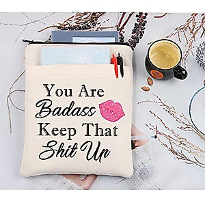 LQRI Funny Badass Gift You are Badass Keep That Shit Up Best Friend Book Sleeve with Zipper Badass Friendship Gift…