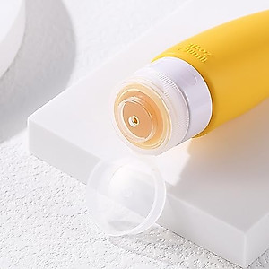 LIYUABU Silicone Travel Bottles for Toiletries,Tsa Approved 3oz Portable Refillable Travel Bottles,Leak Proof BPA Free Squeezable Travel Size Containers Accessories with Toiletry Bag（4Pack Red）