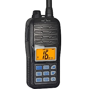 YDC Tech MR-36M Handheld Floating VHF Radio – Submersible, Backlit LCD Display, NOAA Weather, Memory Scan,