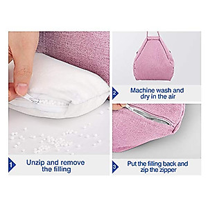 MoKo Tablet Pillow Stand, Lap Pillow Bed Sofa Soft Cushion Holder Xmas Gift for Phones Tablets Up to 11", Fit iPad 10th, iPad Pro 11 2022, iPad Mini 6, iPad Air 4/3, Tab S6/S7 11" - Pink