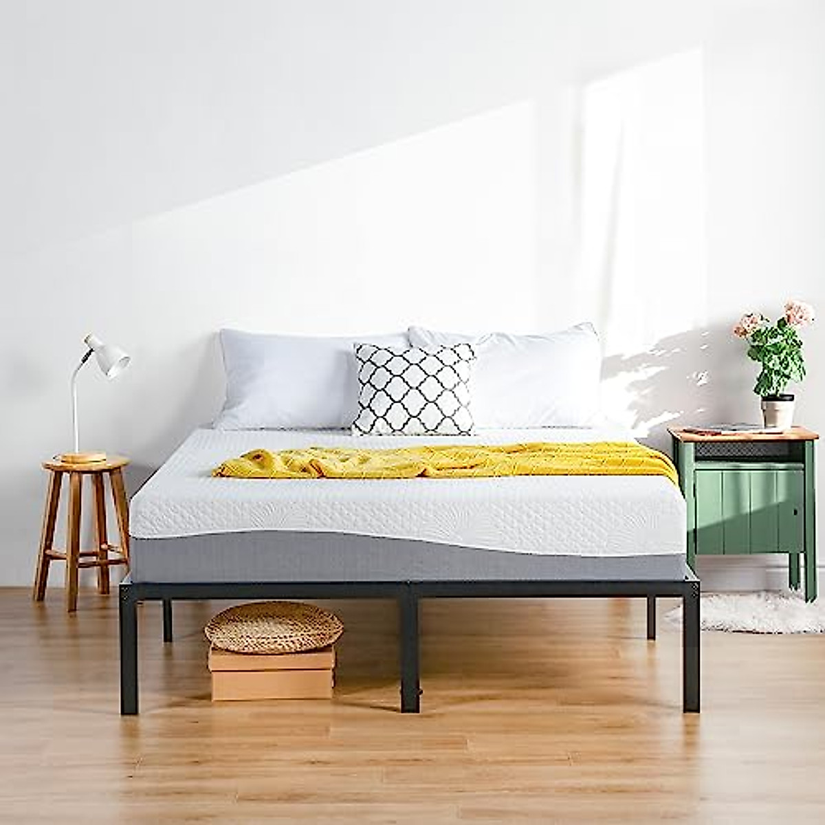 PrimaSleep Twin Mattress, 10 Inch Gel Memory Foam Mattress, Gel Infused for Comfort and Pressure Relief, CertiPUR-US Certified, Bed-in-a-Box, Medium Firm, Grey, Twin Size