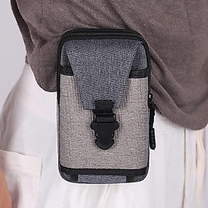 Phooyeejoon Universal Belt Cell Phone Holster, Belt Clip Phone Cover Utility Phone Waist Belt Bag Hip Wallet Pouch for 7'' Smartphone, Nylon Canvas Construction