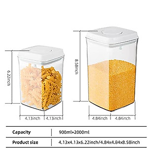 Airtight Food Storage Containers with Lids Set - 2 PC Set 2 QT&0.9QT - BPA Free - Push to Open Design 100% Leakproof Plastic Storage Containers for Coffee, Pasta, Cereal, Flour, Sugar, etc.